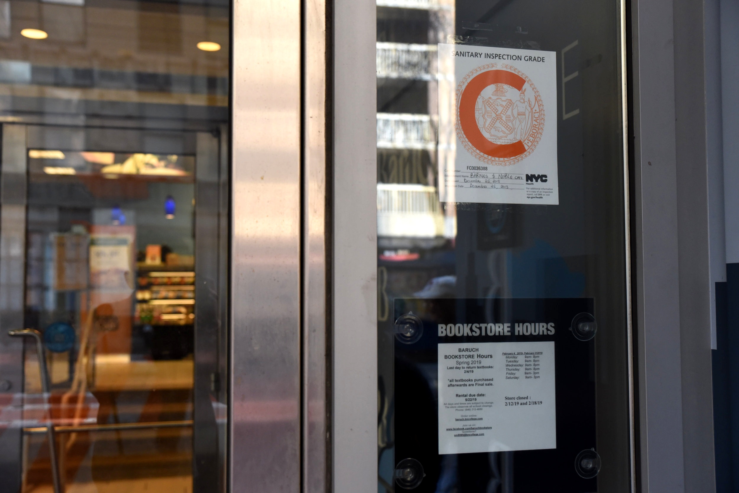 C’s Get Degrees: Baruch cafe receives ‘C’ grade following sanitary ...